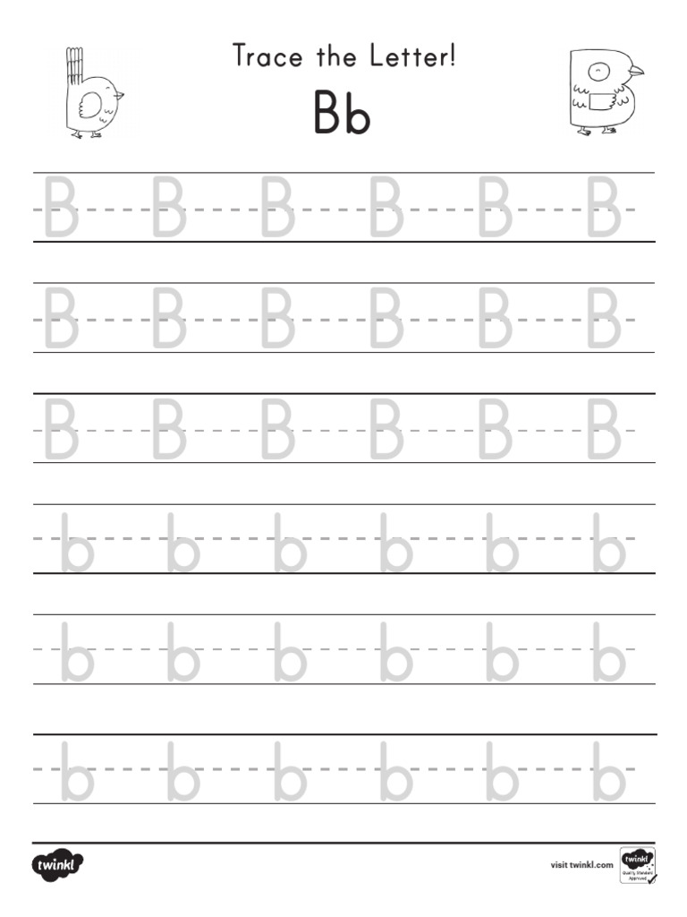 Trace The Letter B | PDF