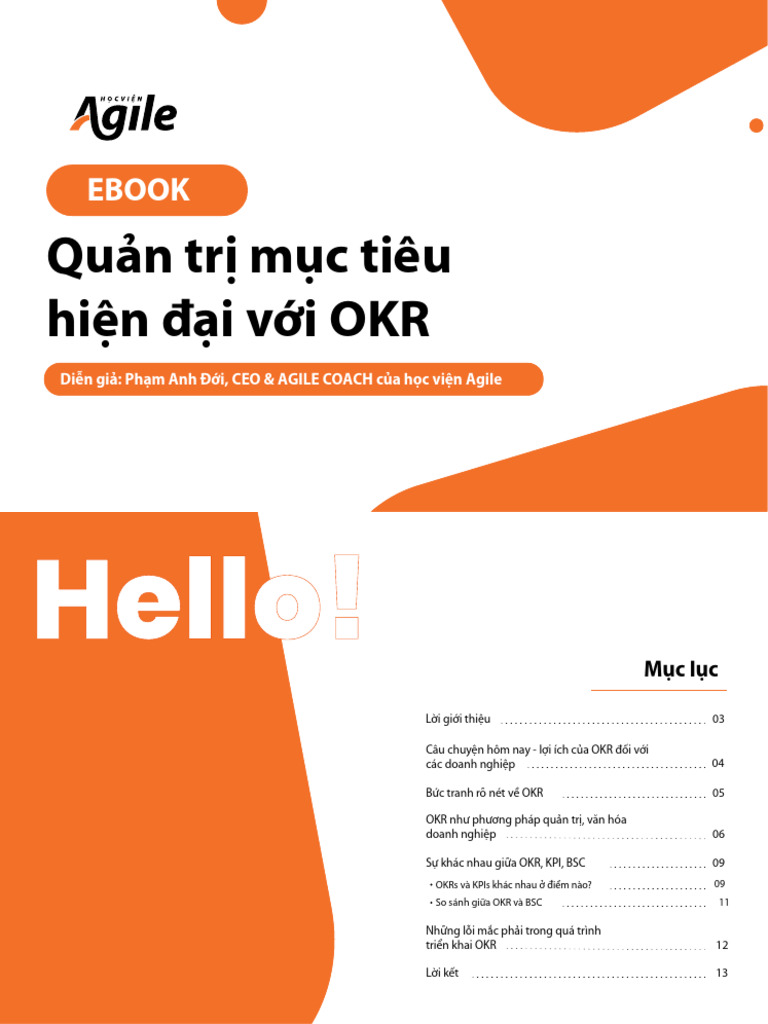 Quản trị mục tiêu hiện đại với OKR - Agilearn EBook | PDF
