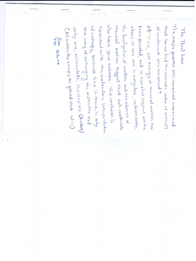 Third Law of Thermodynamics - VMT | PDF