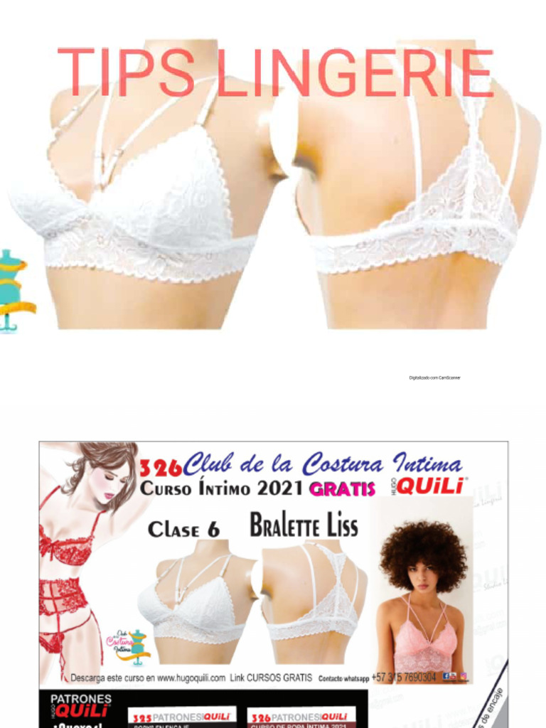 Bralette Liss Curso de Ropa Intima 2121 Clase 6 Quili Tips Lingerie | PDF