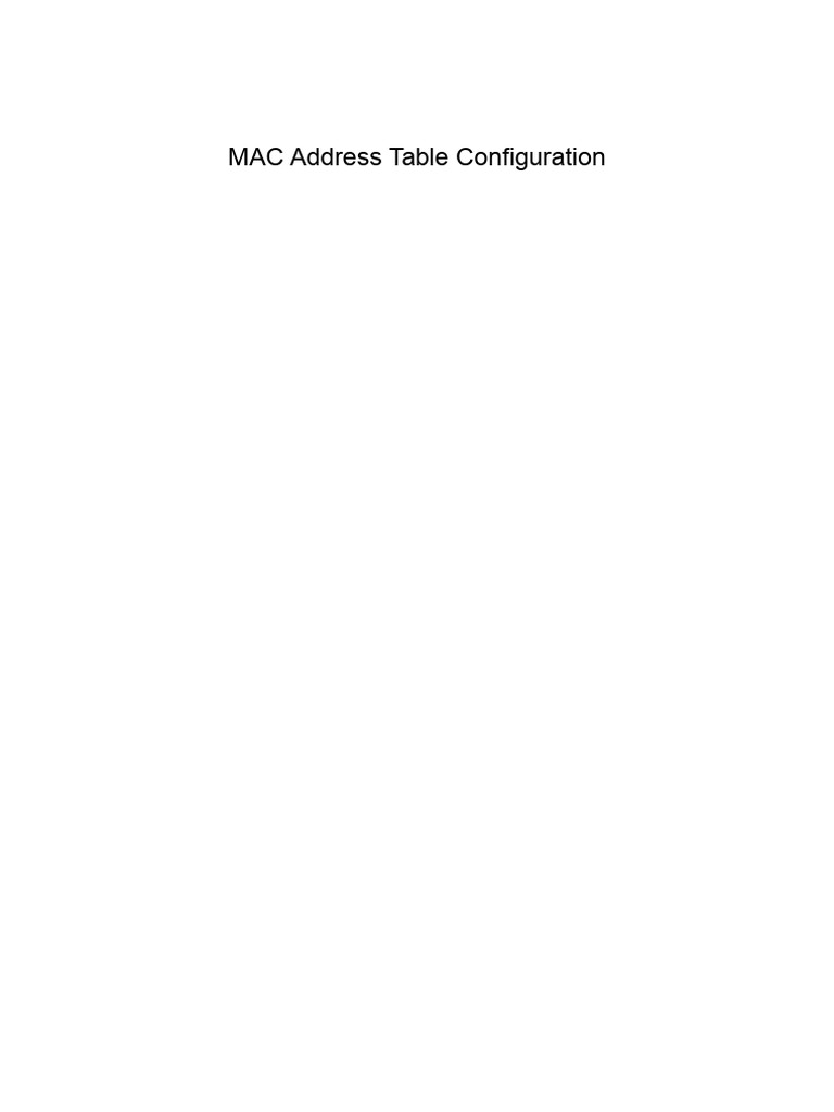 26-MAC Address Table Configuration | PDF