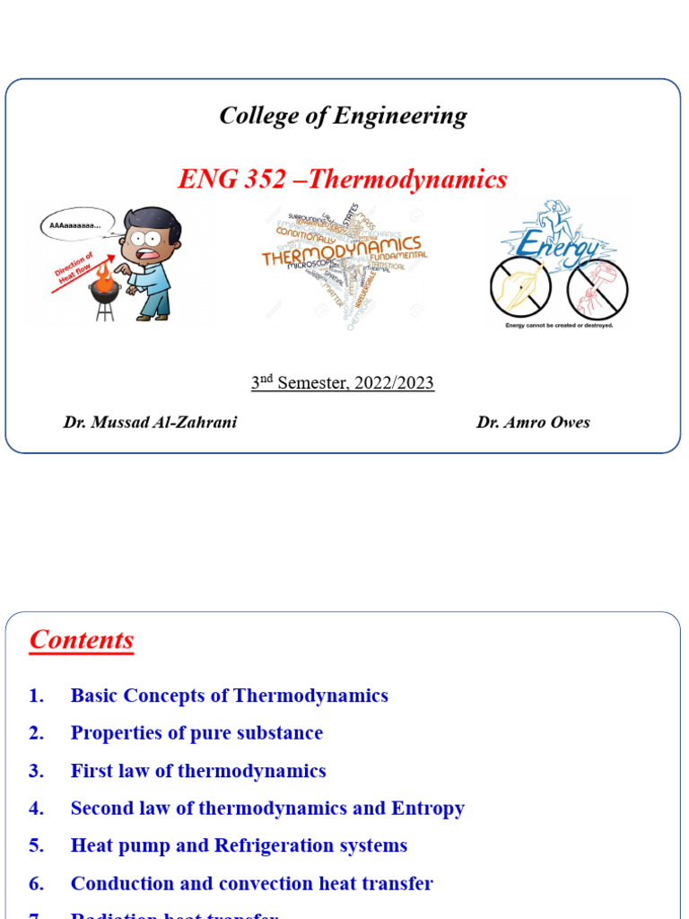 Thermodynamics ENG 352- Chapter-1 | PDF