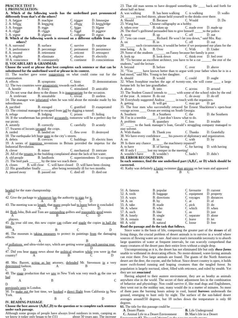 Practice Test 3 | PDF