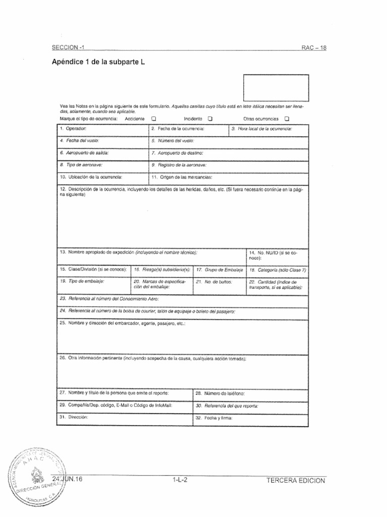 REPORTE DE NOTIFICACIÓN RAC 18 | PDF