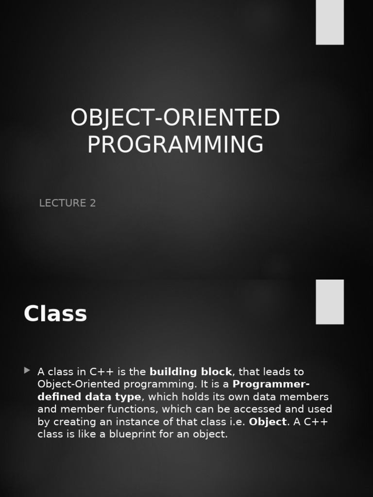 Lecture 2 (Class Syntax) | PDF