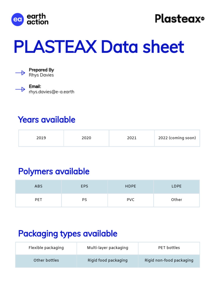 PLASTEAX Data Sheet | PDF