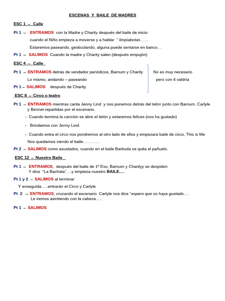 ESCENAS Y BAILE DE MADRES | PDF