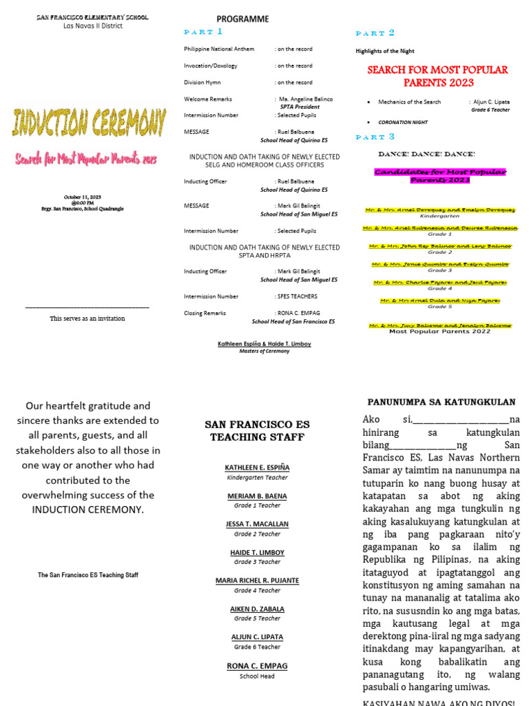 Induction Ceremony Invitation PDF | PDF