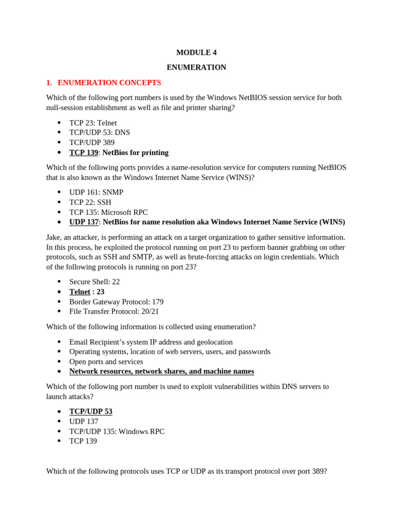 Module 4 Enumeration | PDF
