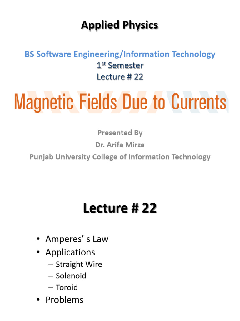 Lecture # 22 Applied Physics | PDF