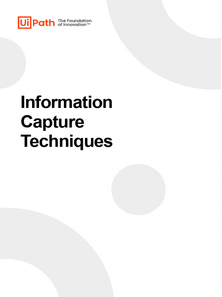 Information Capture Techniques | PDF