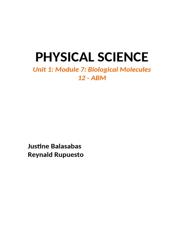 Biological Molecules Physics | PDF