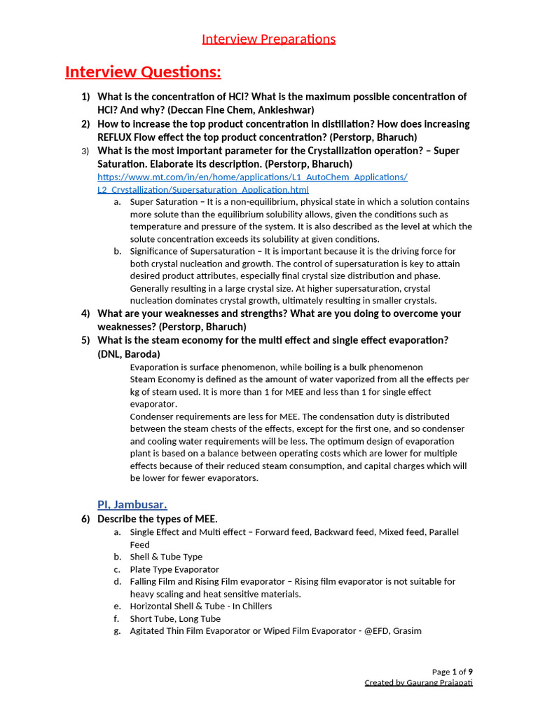 Interview Notes | PDF