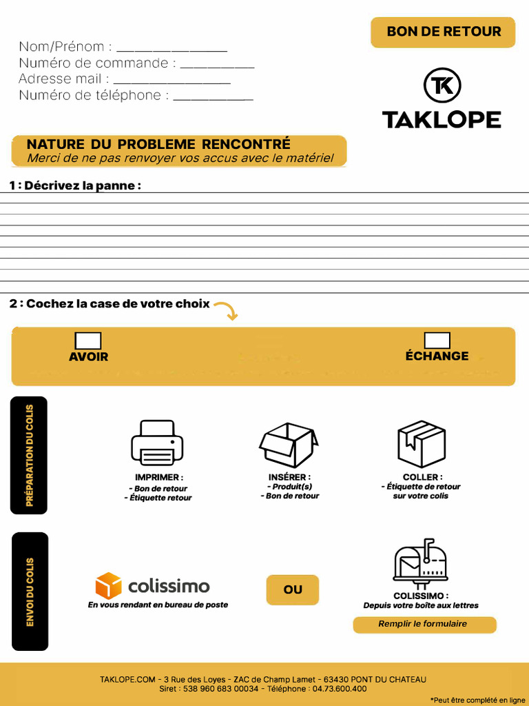 Bon de Retour 2024 | PDF