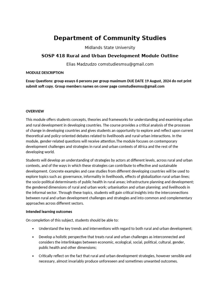 SOSP_418_RURAL_AND_URBAN_DEVELOPMENT_MODULE_OUTLINE_Q3_2024 | PDF SOSP_418_RURAL_AND_URBAN_DEVELOPMENT_MODULE_OUTLINE_Q3_2024 | PDF