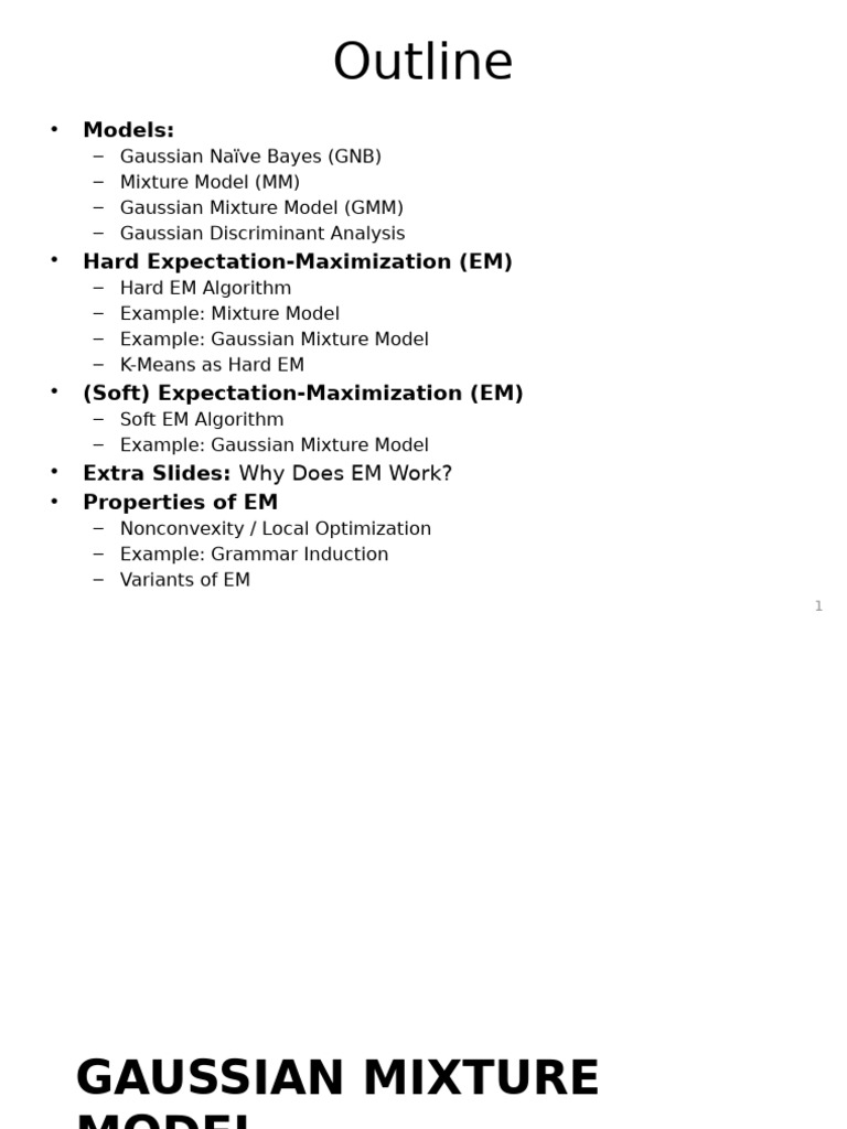 Gaussian Mixture Model-Em | PDF