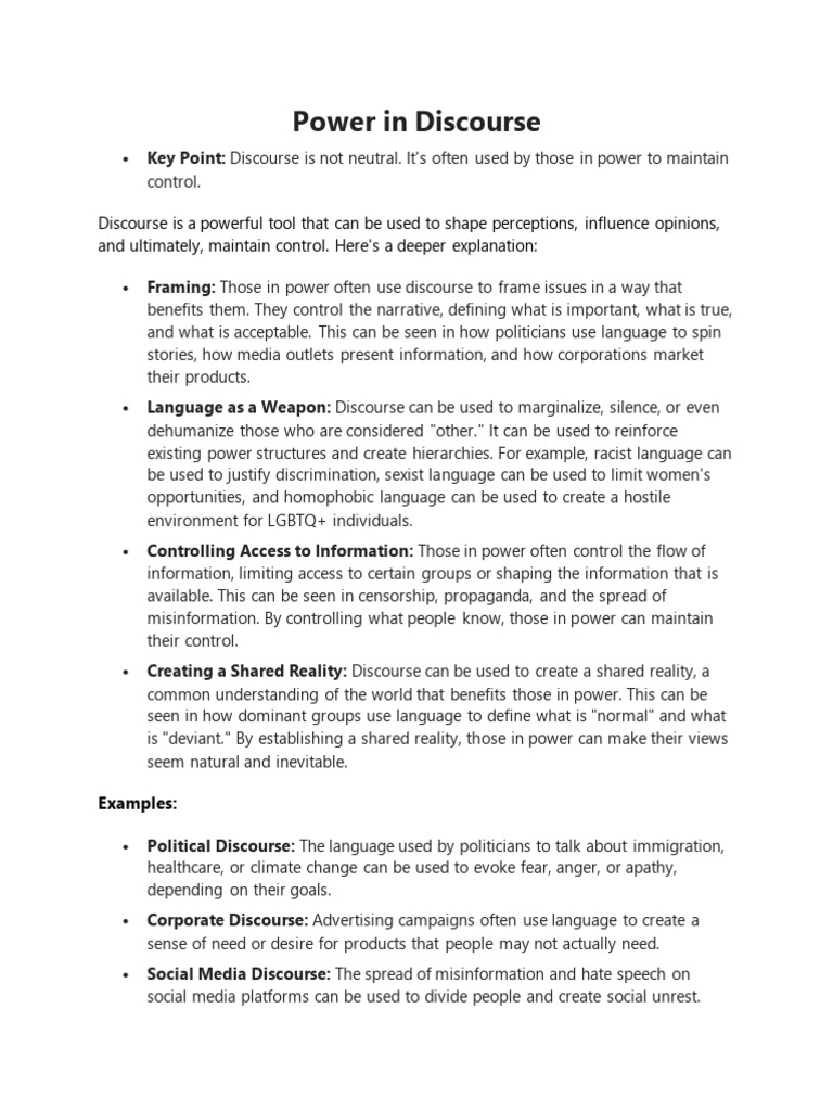 Power in Discourse | PDF