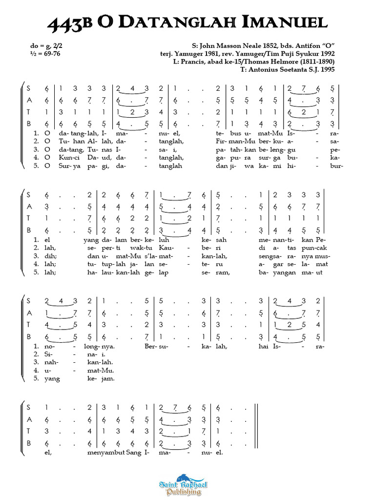 443b O Datanglah Imanuel | PDF