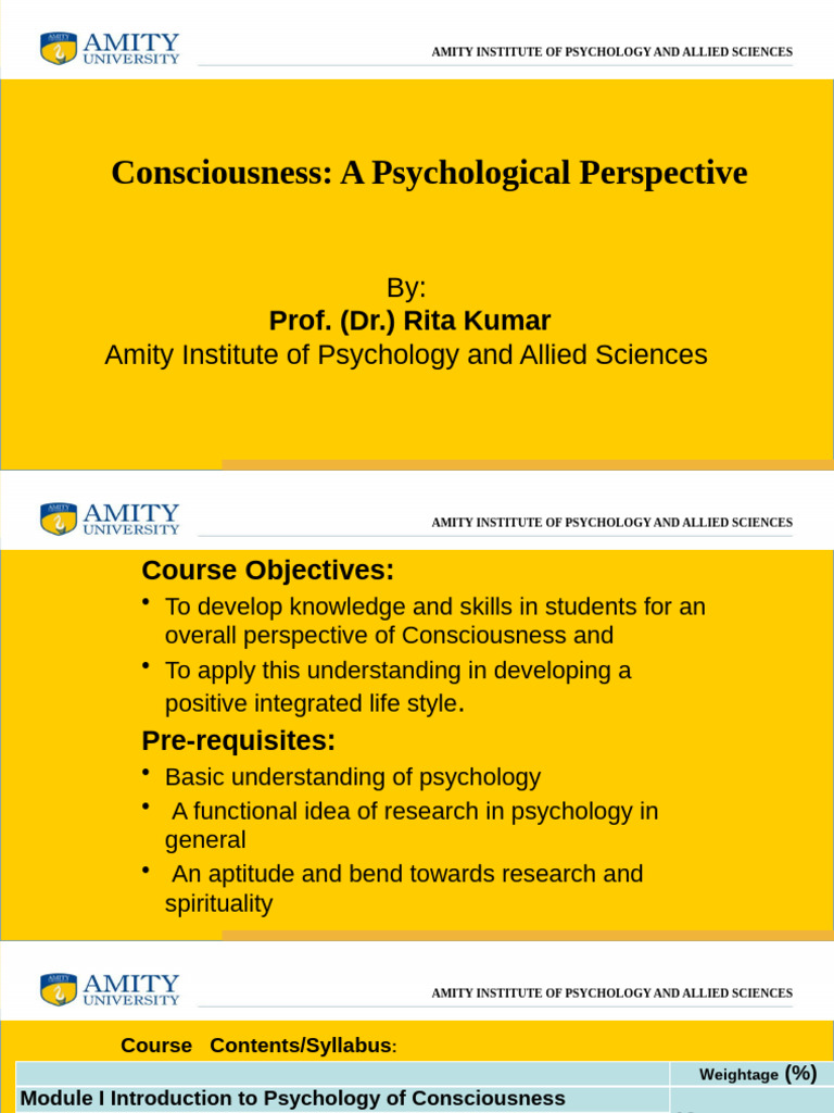 Unit 1 Consciousness 2 | PDF