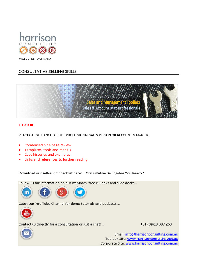 Consultative Selling Skills Author Harrison Consulting | PDF | Sales