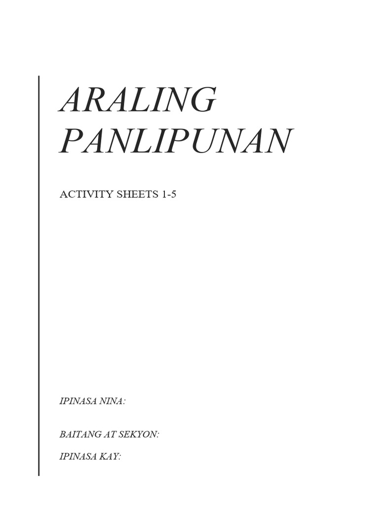 Araling Panlipunan Activities | PDF