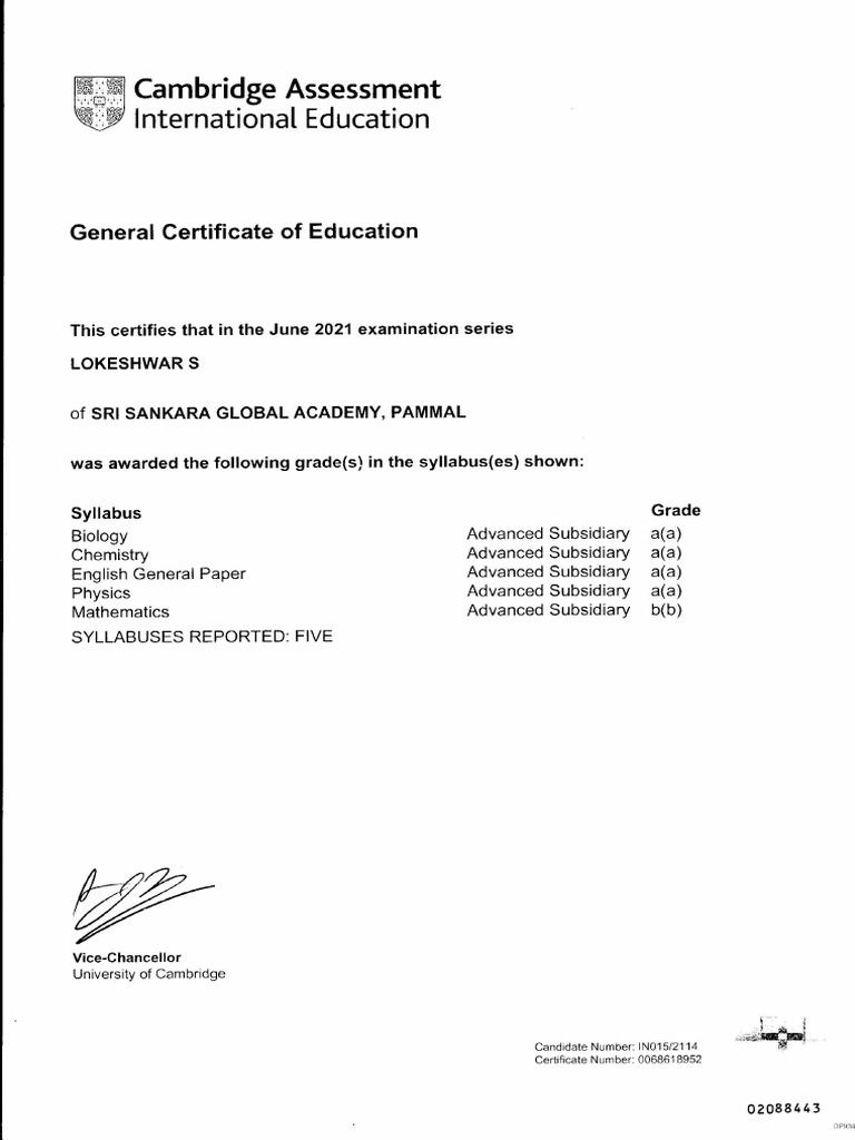 As-level-Lokeshwar IGCSE Certificates 3-1 | PDF