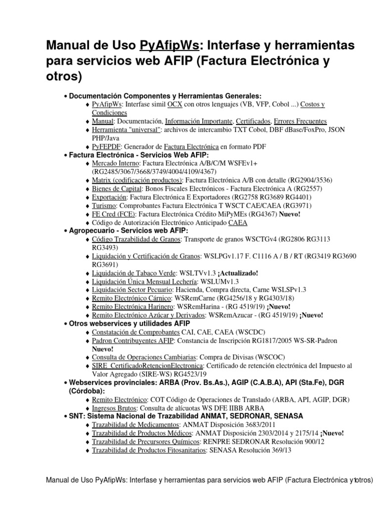 Manual Py Afip Ws | PDF