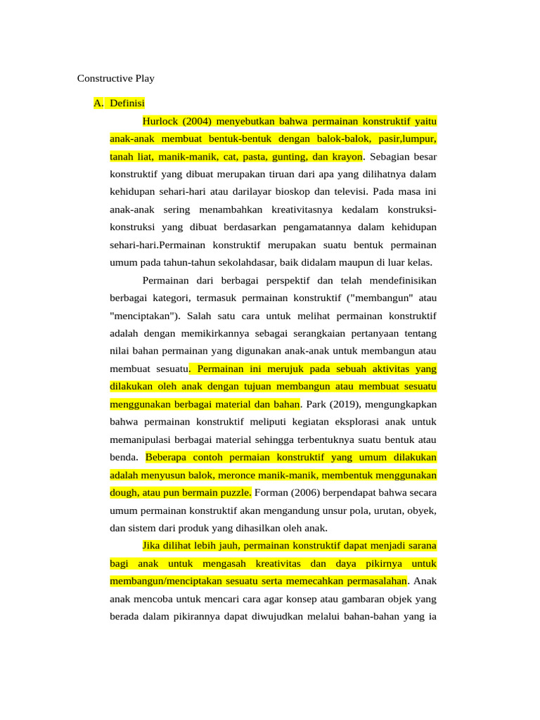 Constructive Play | PDF