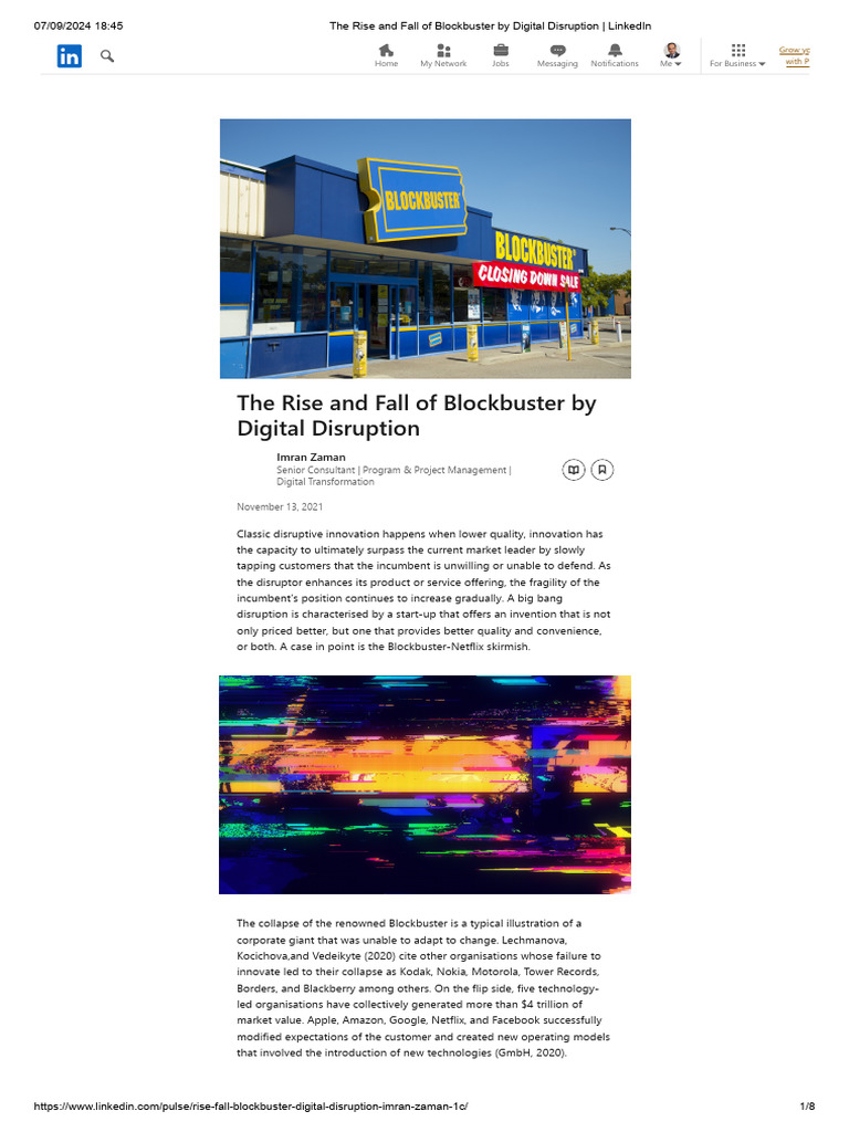 The Rise and Fall of Blockbuster by Digital Disruption - LinkedIn | PDF ...