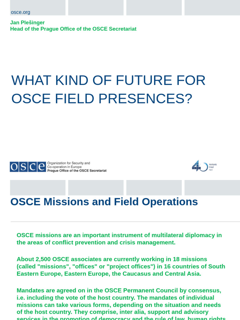 OSCE Field Presences - Presentation For Belgrade by Jan Plesinger | PDF