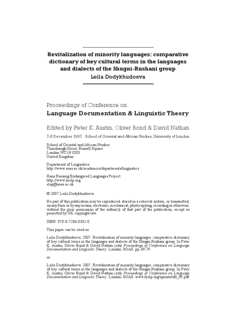 Dodxudoeva On Pamiri Languages | PDF | Languages | Language Arts & Discipline