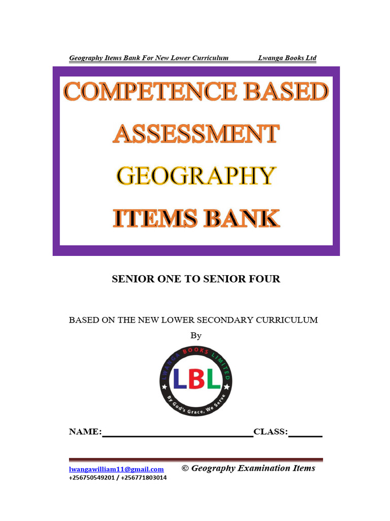 S1-S4 Geog Cba Items Bank (LBL) | PDF