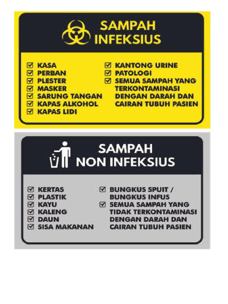 Sampah Infeksius Non Infeksius | PDF