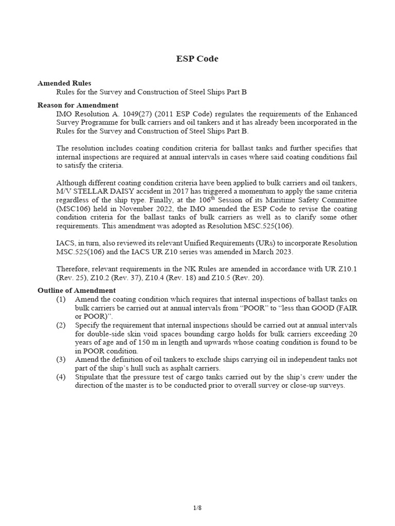 Esp Vessel Survey | PDF