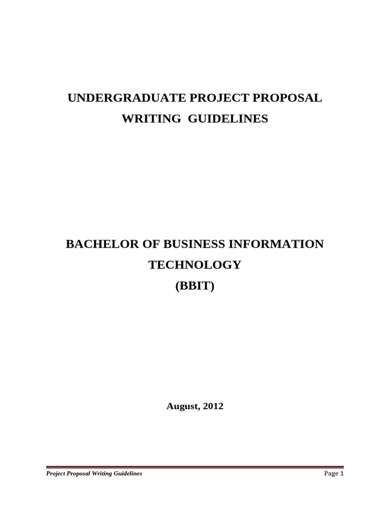 BBIT Project Proposal Guidelines | PDF | Paragraph