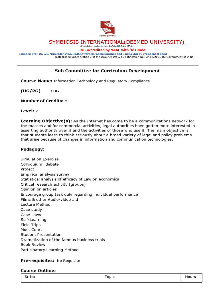 505-T1234-Information Technology and Regulatory Compliance | PDF