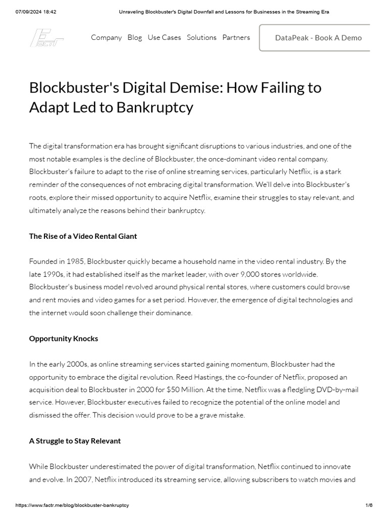 Unraveling Blockbuster's Digital Downfall and Lessons For Businesses in ...