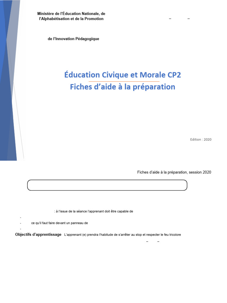 Education Civique Morale cp2 | PDF