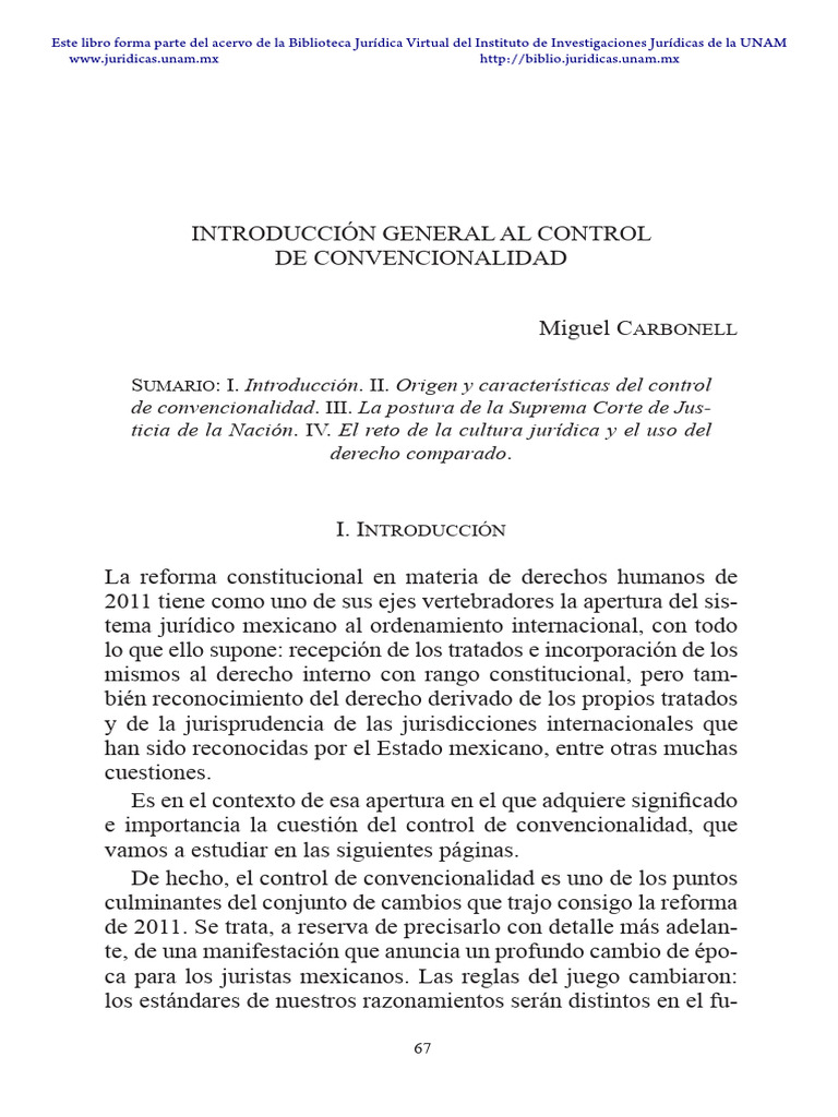 Carbonell IntroducciónGeneralControledeConvencionalidad | PDF