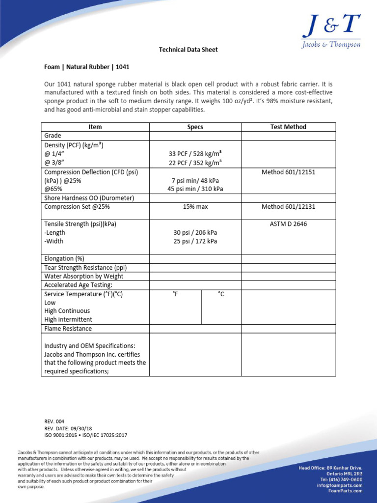 Penasta Guma Tehnicke Karakteristike | PDF