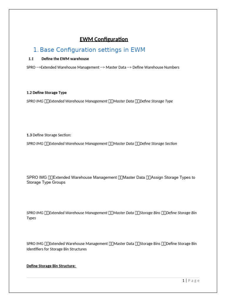 EWM Configuration | PDF