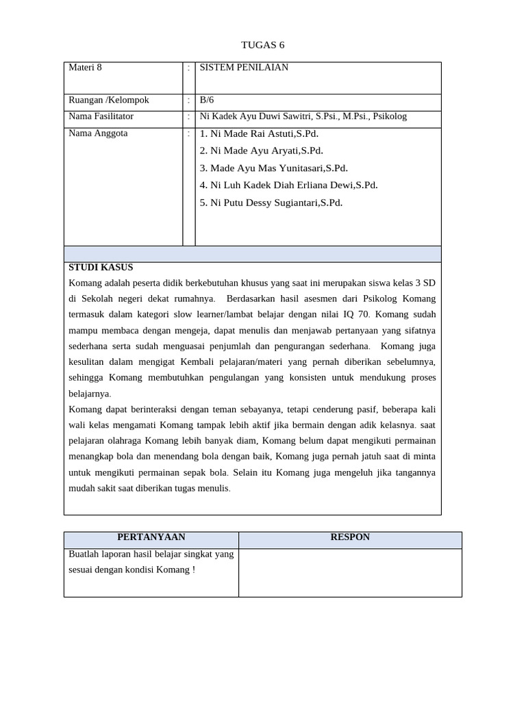 TUGAS 6 Kelompok 6 | PDF