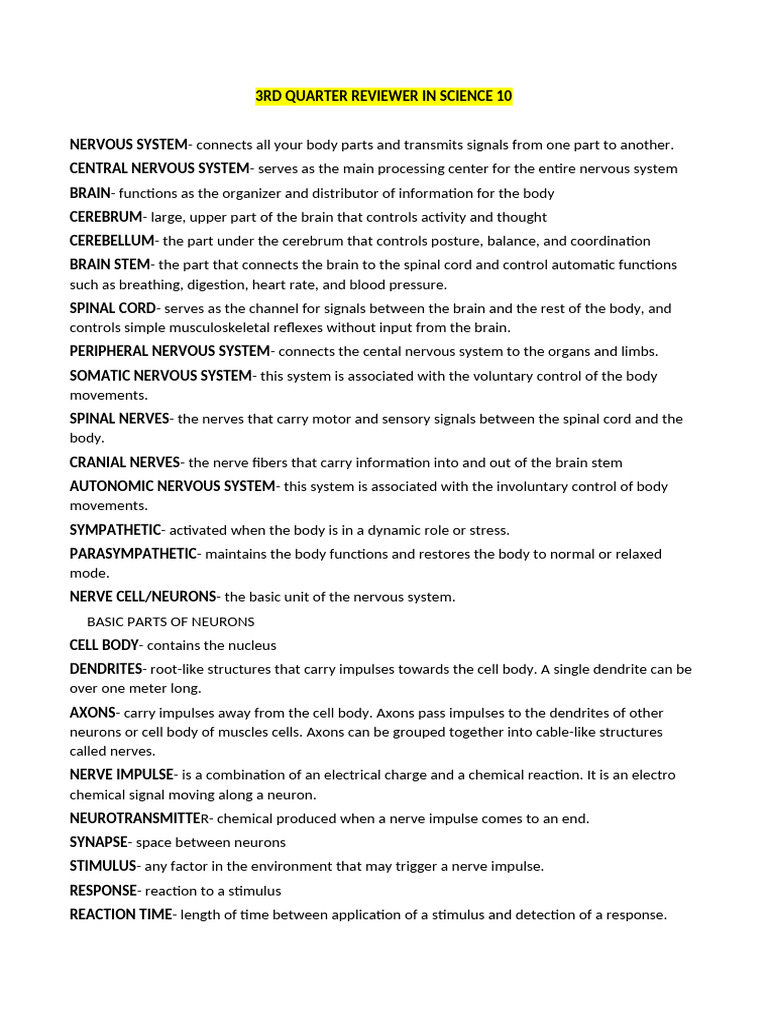 3rd Quarter Reviewer 1 | PDF
