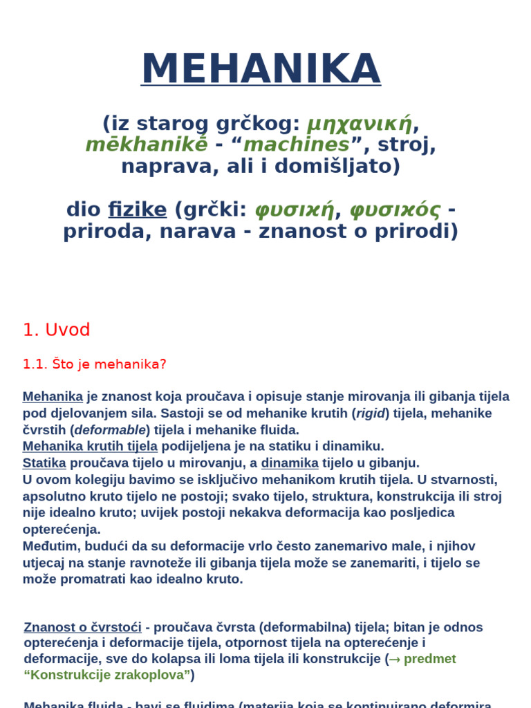 Mehanika 01 | PDF