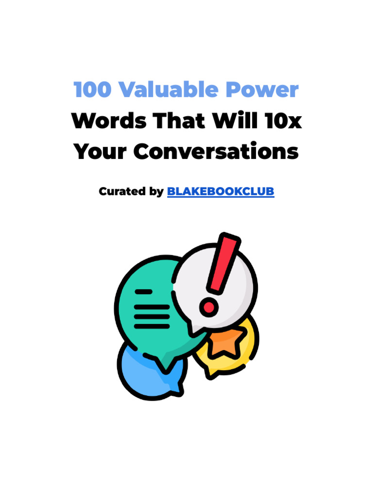 100 Valuable Power Words That Will 10x Your Conversations | PDF