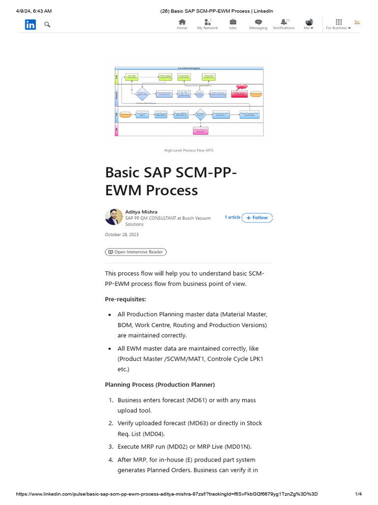 Basic SAP SCM-PP-EWM Process _ LinkedIn | PDF