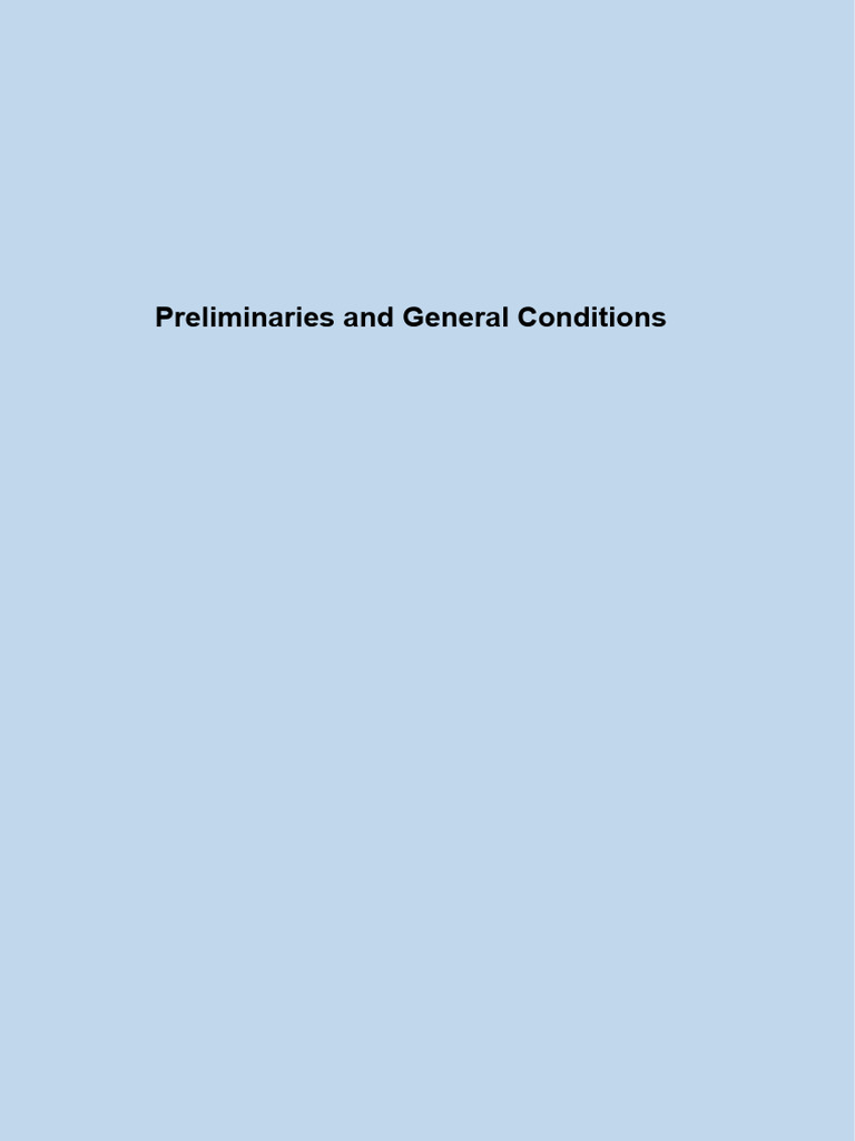 Section 01. Preliminaries + General Conditions | PDF