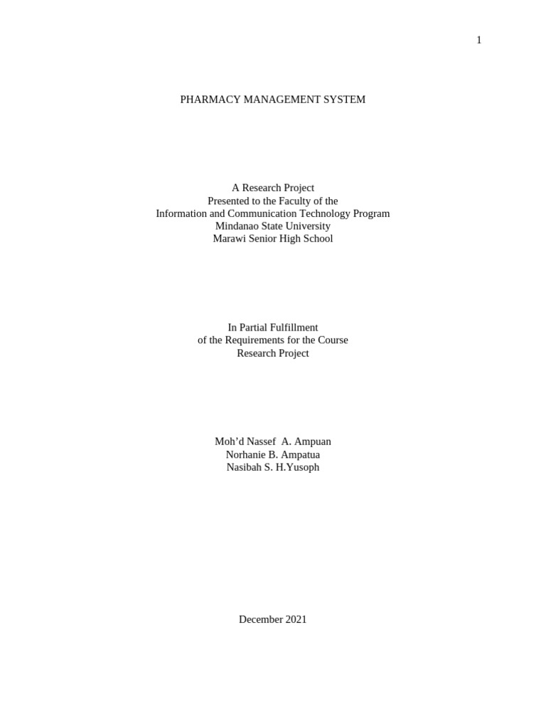 Pharmacy Management System | PDF