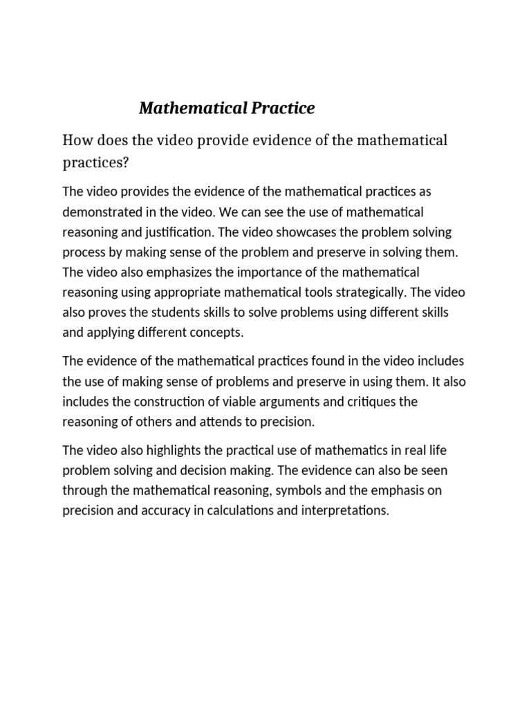 Mathematical Practice | PDF