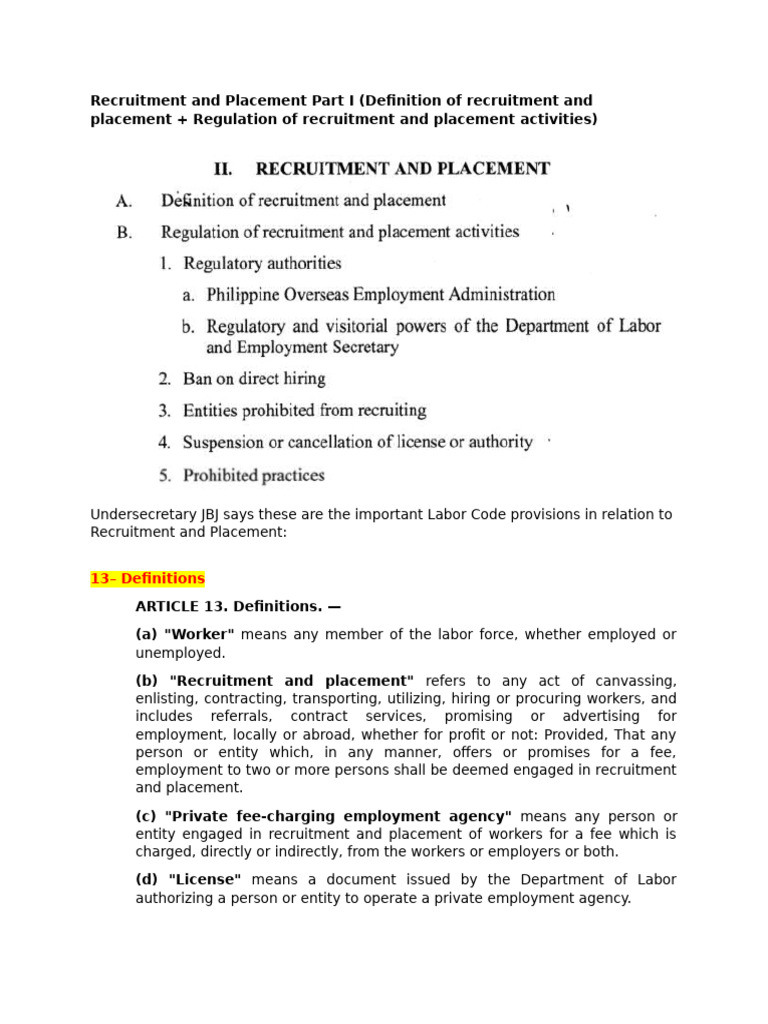 RECRUITMENT AND PLACEMENT PART 1 | PDF